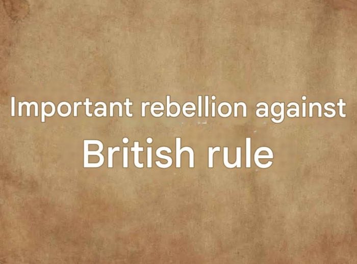 Important Revolts Against British Rule: History and Impact